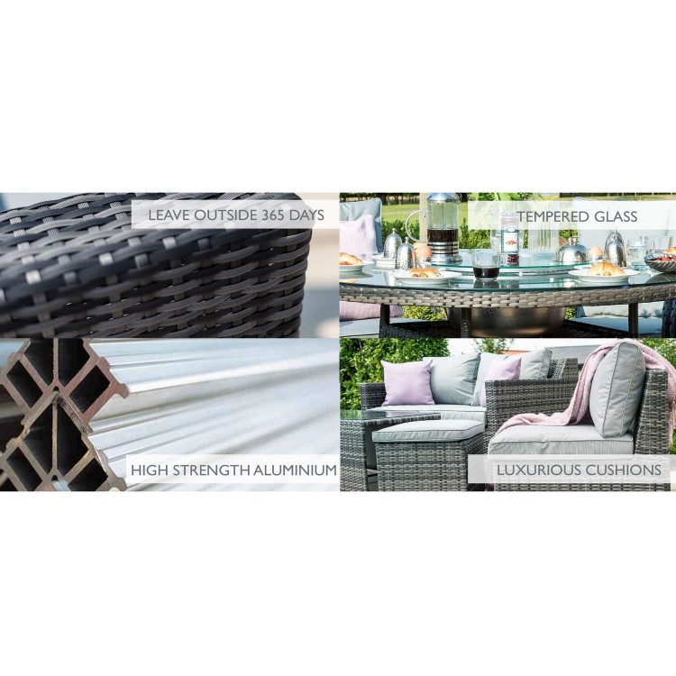 Maze Rattan Garden Furniture Grey Lotus Daybed